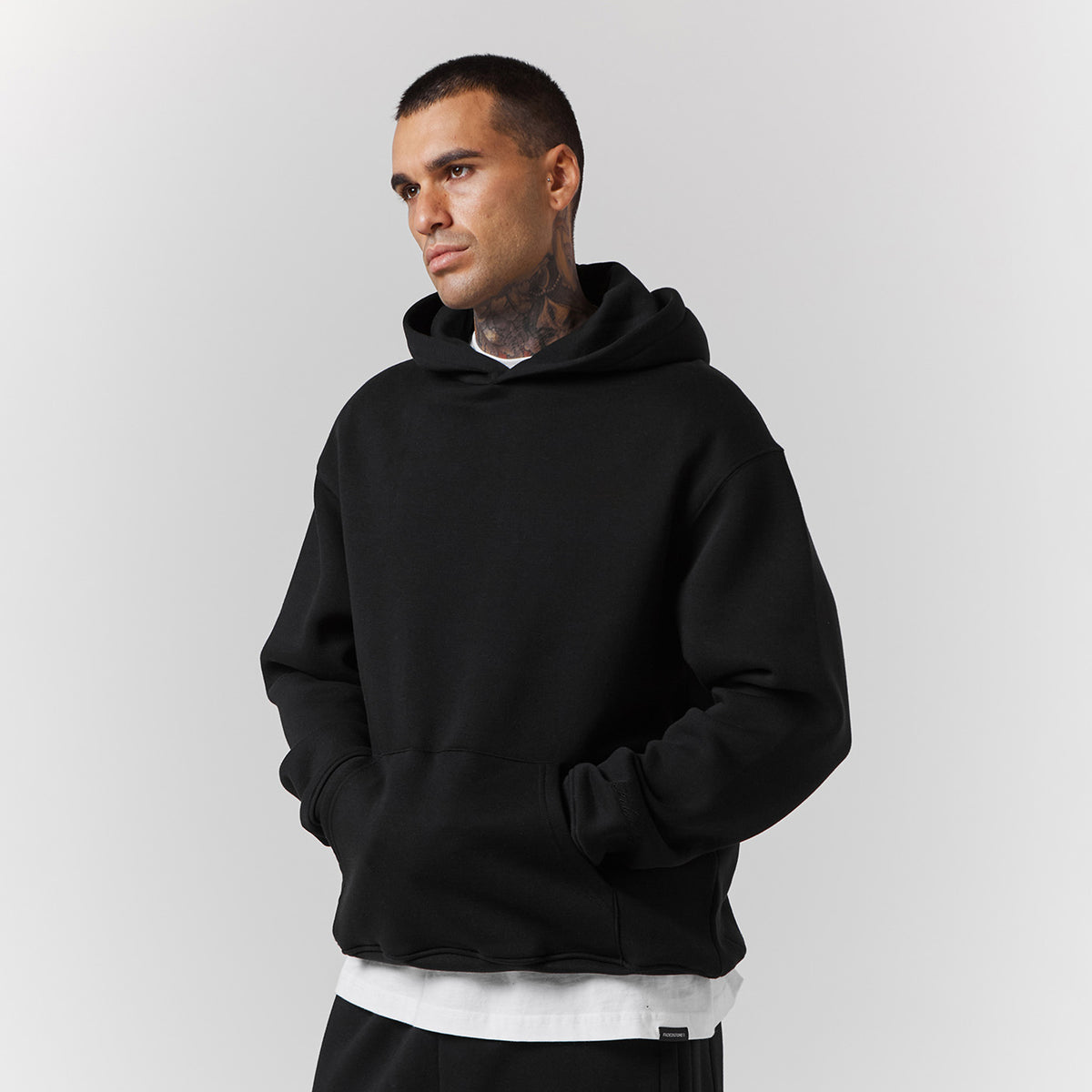 Box Fit Hoodie | Black – Faded